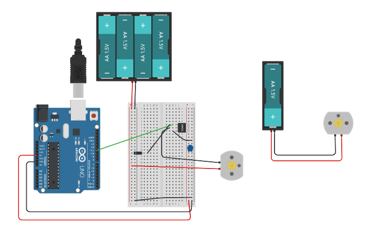 Circuit Design Single Direction Dc Motor Experiment Tinkercad