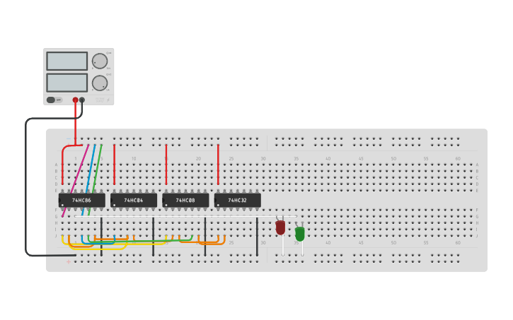 Circuit design Full Subtractor - Tinkercad