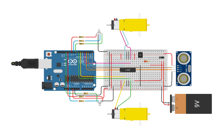 Circuit design Carro arduino - Tinkercad