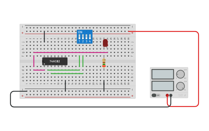 Circuit design NOR GATE 7402 GREGORIO | Tinkercad