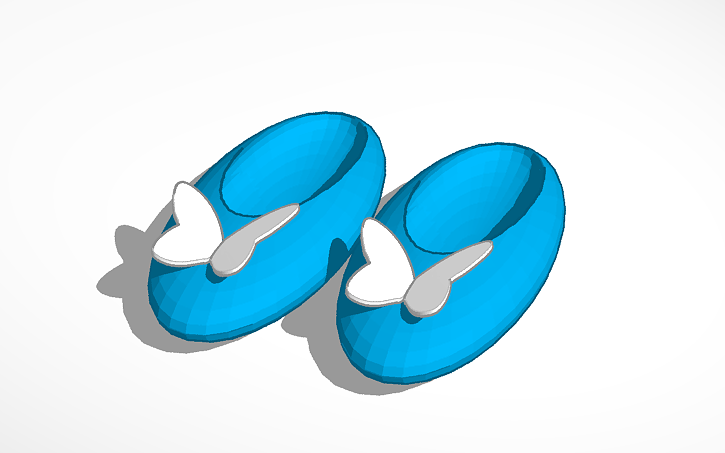 3D design Slippers to go with blue and white dress - Tinkercad