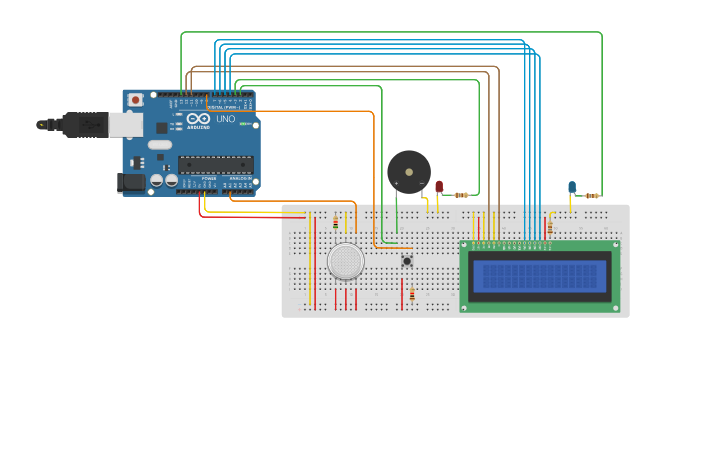 Circuit design Alcohol Detection - Tinkercad