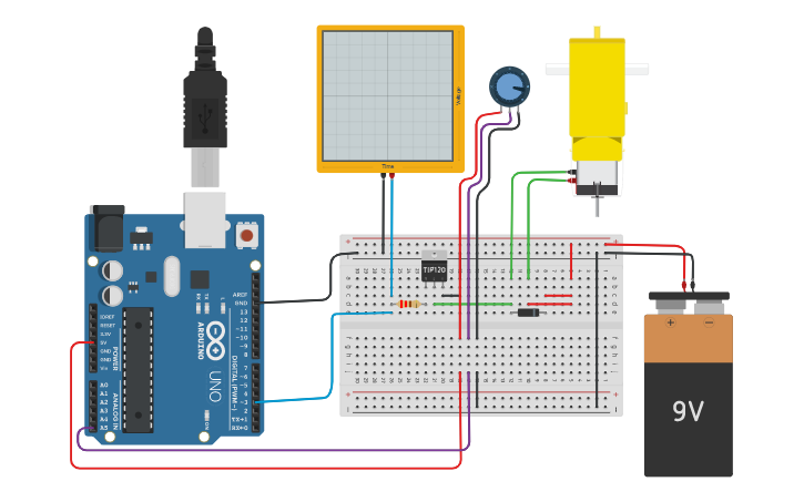 Circuit design Control Motor PWM - Tinkercad