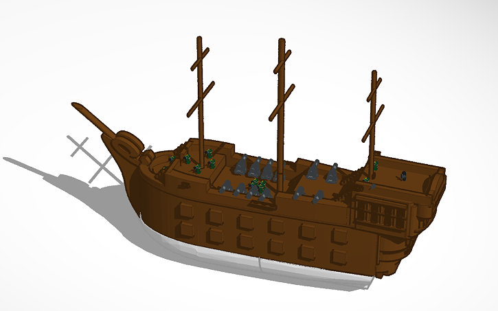 3D design pirate ship - Tinkercad