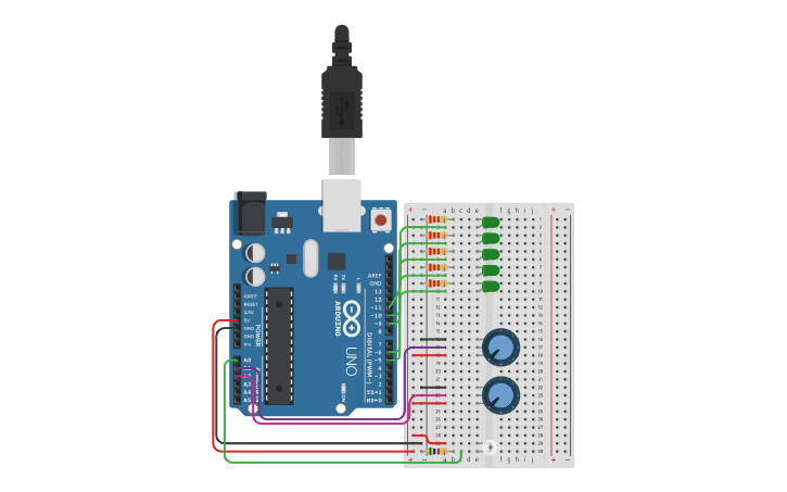 Circuit design Señal Pista De Aterrizaje - Tinkercad - Tinkercad