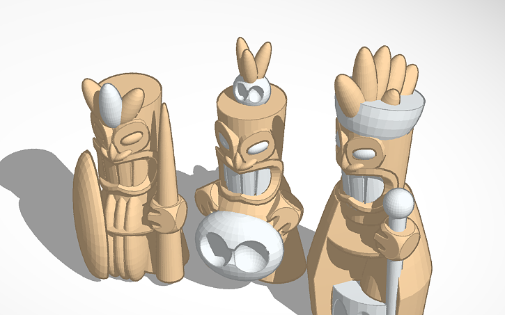 3D design Copy of Copy of Full Tiki #chess set - Tinkercad