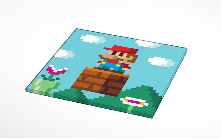 3D design Mario pixel art | Tinkercad