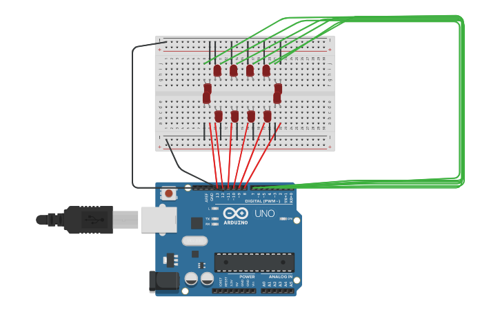 Circuit design Snake - Tinkercad