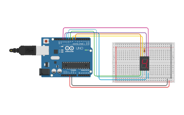 Circuit design 7 Segment - Tinkercad