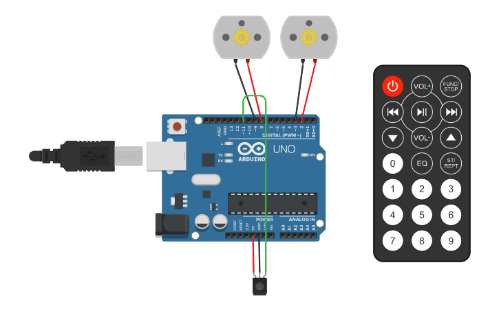 Circuit design Remote Control Car - Tinkercad