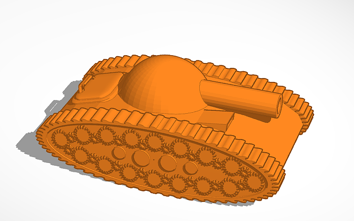 3D design detailed tank - Tinkercad