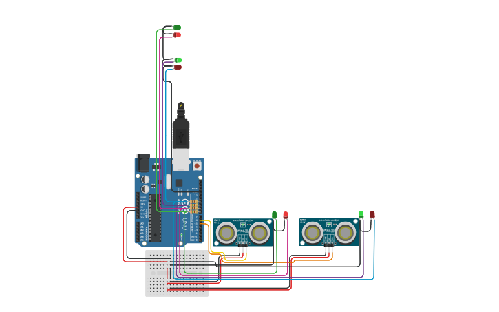Circuit design smart parking - Tinkercad