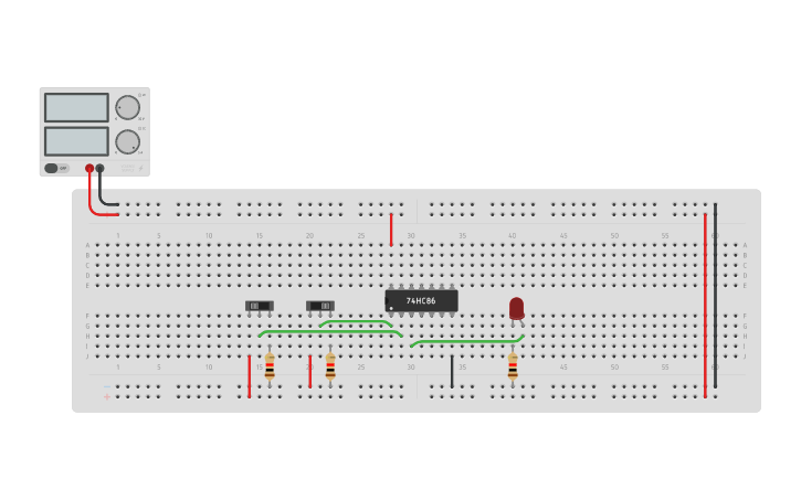 Circuit design two way switch - Tinkercad