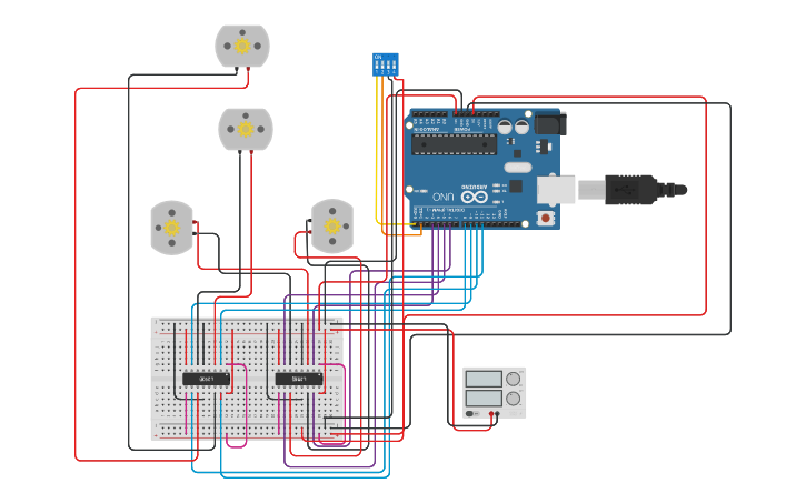 Circuit design mars rover - Tinkercad