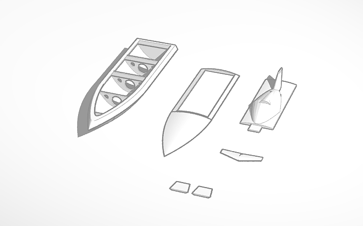3D design Jet boat hull V2 - Tinkercad