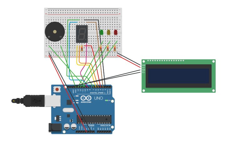 Circuit design Copy of 7 Segement Display - Tinkercad