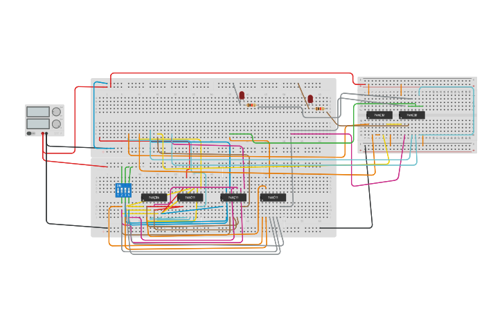 Circuit design full adder using decoder - Tinkercad