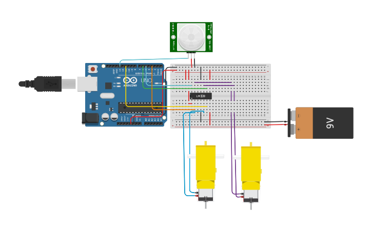 Circuit design Proyecto Sara 8 vo ´´B´´ - Tinkercad