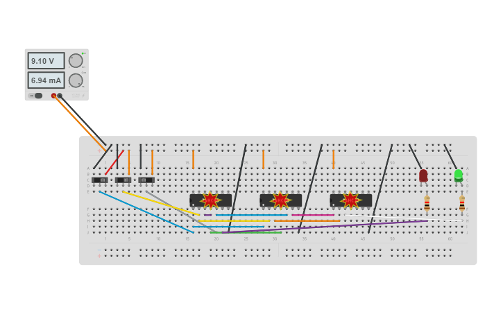 Circuit design full adder - Tinkercad