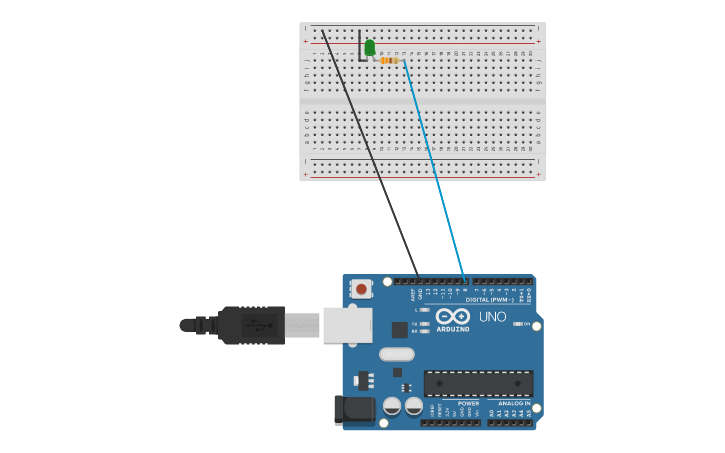 Circuit design encender led - Tinkercad