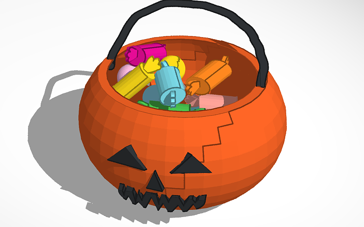 3D design halloween candy bucket - Tinkercad