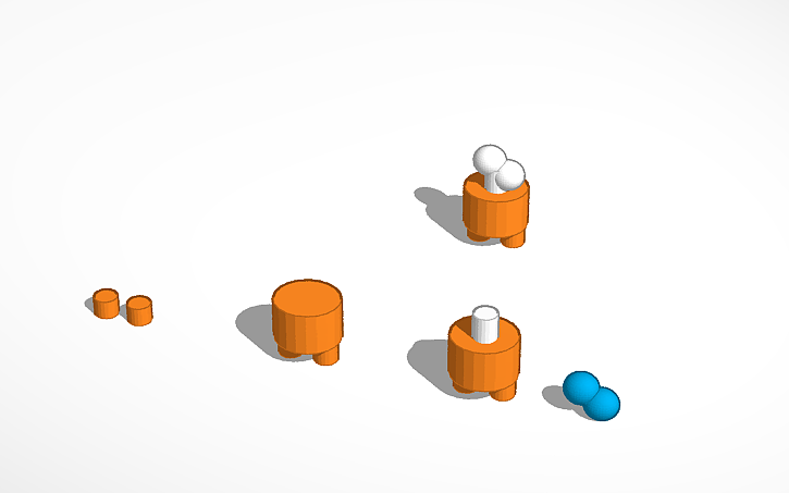 3D design How to make Dead Among us character step by step - Tinkercad