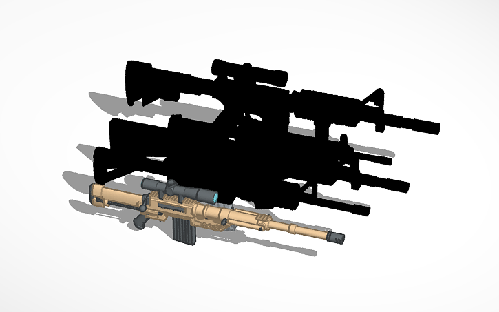 3D design Modern rifle - Tinkercad