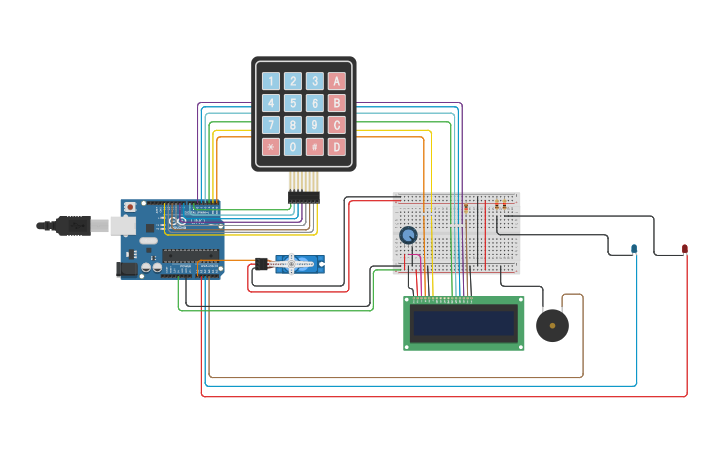Circuit design Digital Keypad Security Door Lock | Tinkercad Circuit design Digital Keypad Security Door Lock | Tinkercad