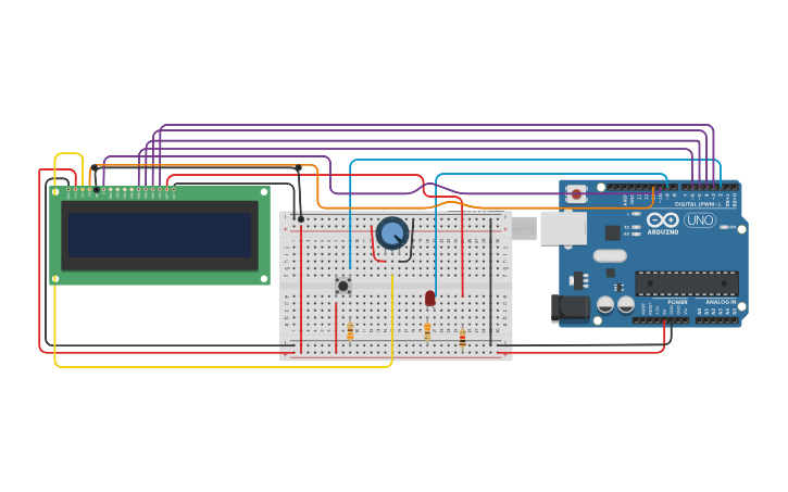 Circuit design LCD - Tinkercad