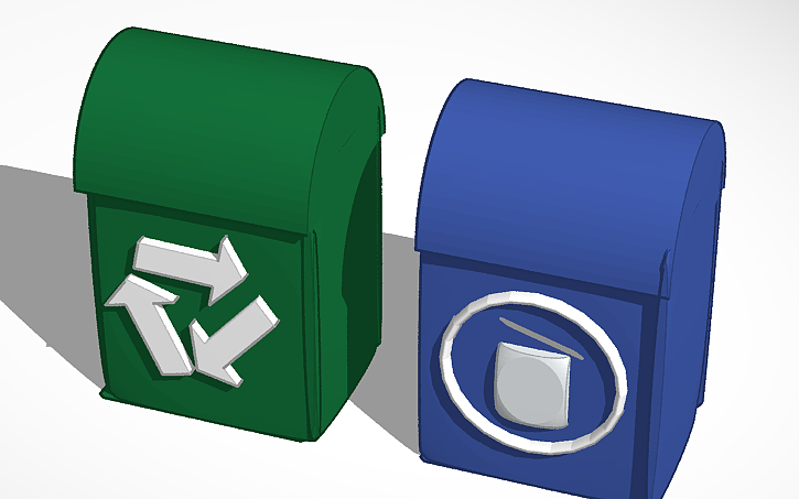 3D design Trash & Recycling - Tinkercad