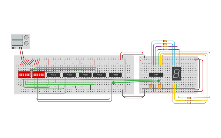 Circuit design display 7 seguimentos - Tinkercad Circuit design display 7 seguimentos - Tinkercad