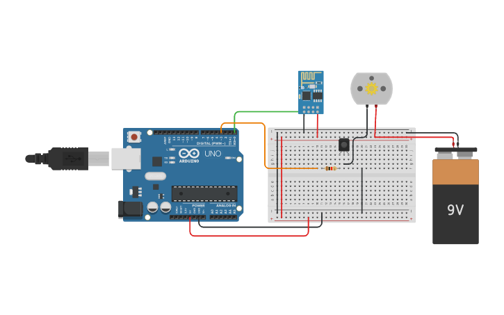 Circuit design Motor de ventilador por bluetooth - Tinkercad