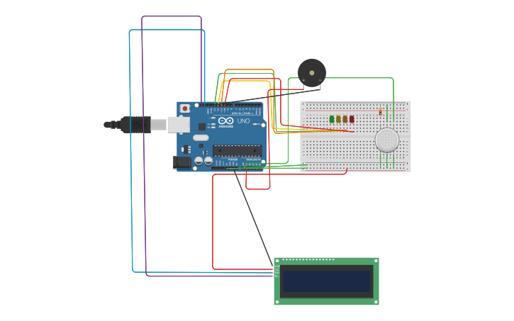 Circuit design Program 6: Air Quality Sensor - Tinkercad