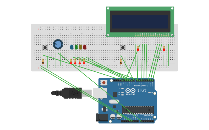 Circuit design Proyecto: Sistema de iluminación variable - Tinkercad
