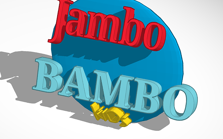 3D design Jambo Bambo kids logo - Tinkercad