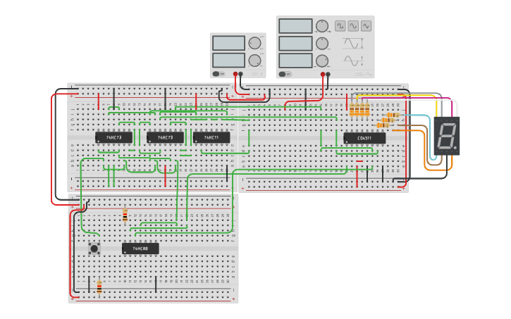 Circuit design Copy of Contador de 0 até 9 - Tinkercad Circuit design Copy of Contador de 0 até 9 - Tinkercad
