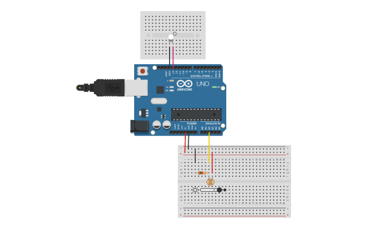 Circuit design LDR | Tinkercad