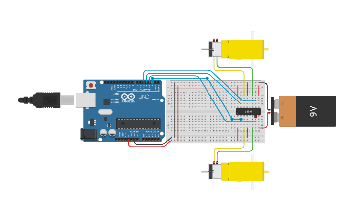 Circuit design simple motor - Tinkercad