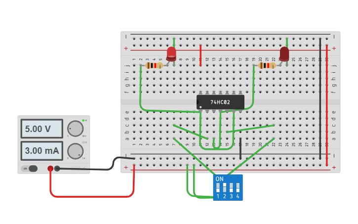 Circuit design SR LATCH DLD LAB - Tinkercad