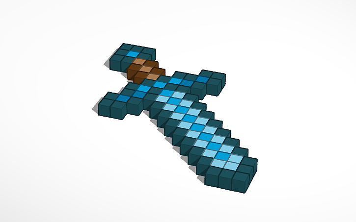 3D design épée minecraft - Tinkercad