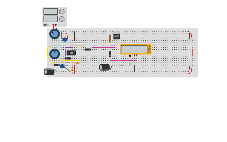 Circuit design [WIP] 555 Timer Breadboard Boost Converter - Tinkercad