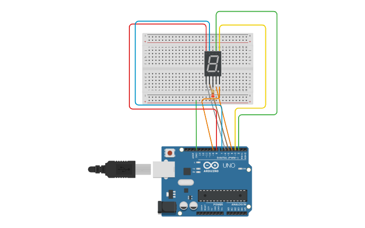 Circuit design Display 7 Segmentos - Letras - Marcos Guilherme | Tinkercad