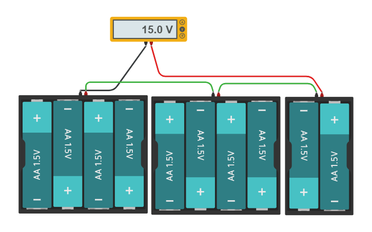 Circuit design Bateria CC 15v - Tinkercad