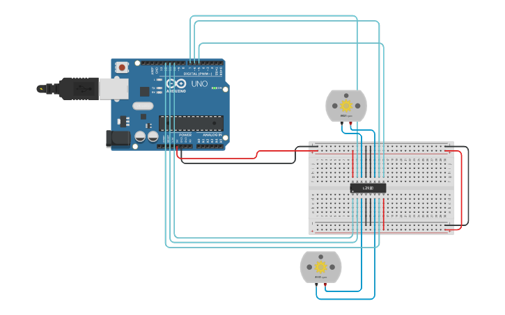 Circuit design H-BRIDGE - Tinkercad