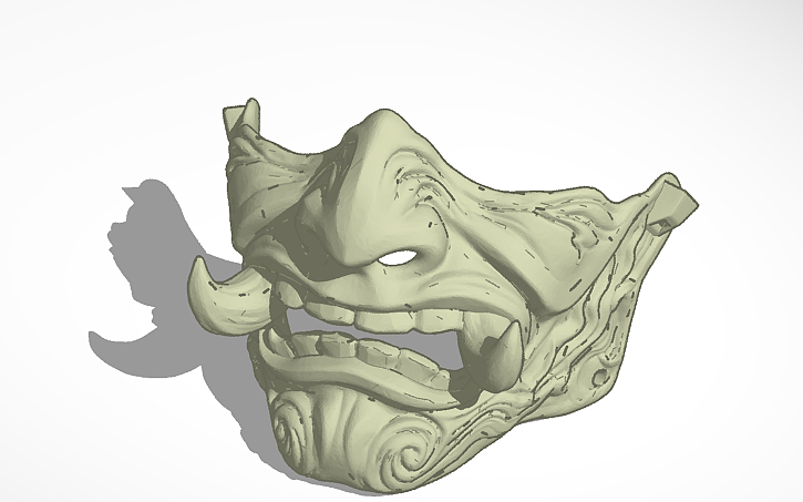 3D design Demon samurai mask - Tinkercad