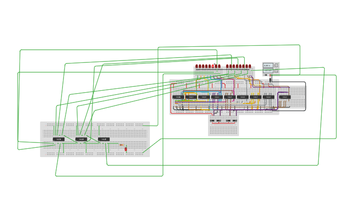 Circuit design 4_16_decoder_Abishek_CSE19001 | Tinkercad