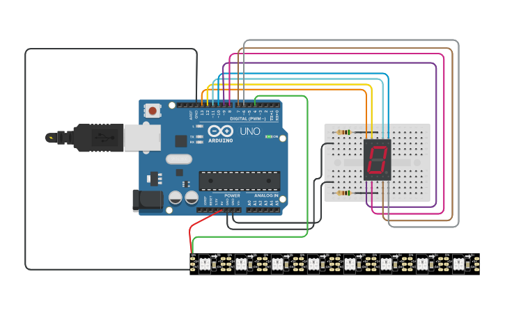 Circuit design 7segment - Tinkercad