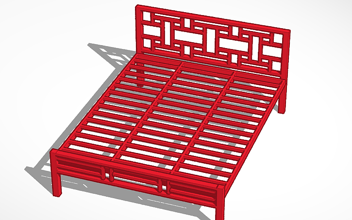 3D design Metal Bed Frame w/ Headboard - Tinkercad