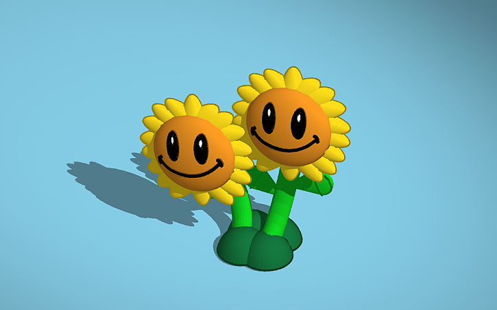 3D design Twin sunflowers - Tinkercad