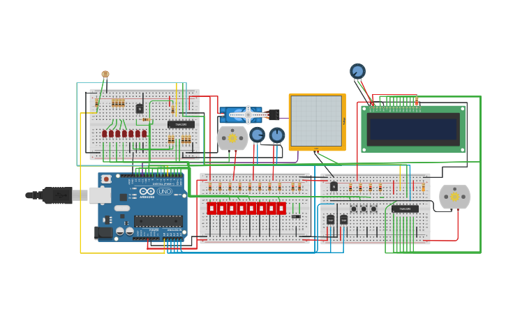 Circuit design Copy of MS3 Integration of 3 projects - Tinkercad